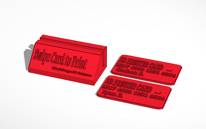 3D design Official 3D Printer Cards | Tinkercad