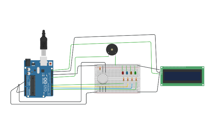 Circuit design program 6 - Air quality gas sensor - Tinkercad