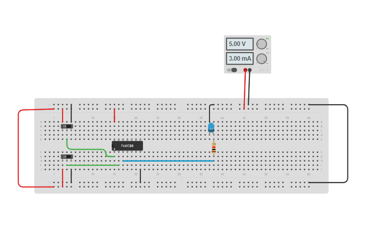 Circuit design AND Gate | Tinkercad