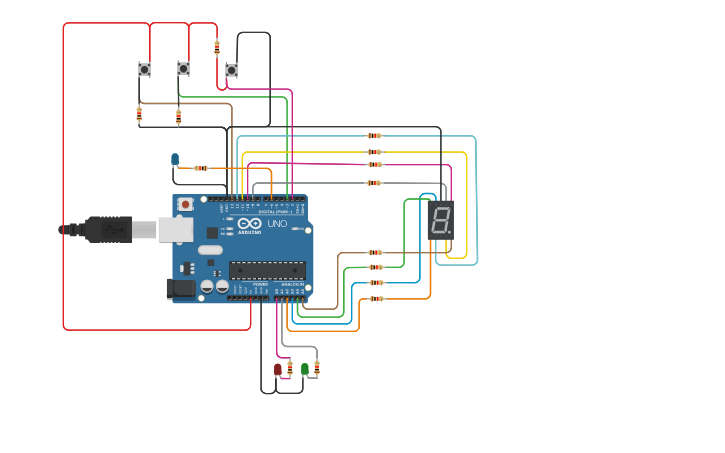 Circuit Design Copy Of Colocviulmeu Cu Intreruperi 7seg 4 Tinkercad