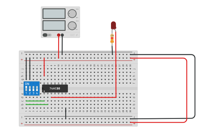Circuit design Realization of NOT GATE using NAND GATE | Tinkercad