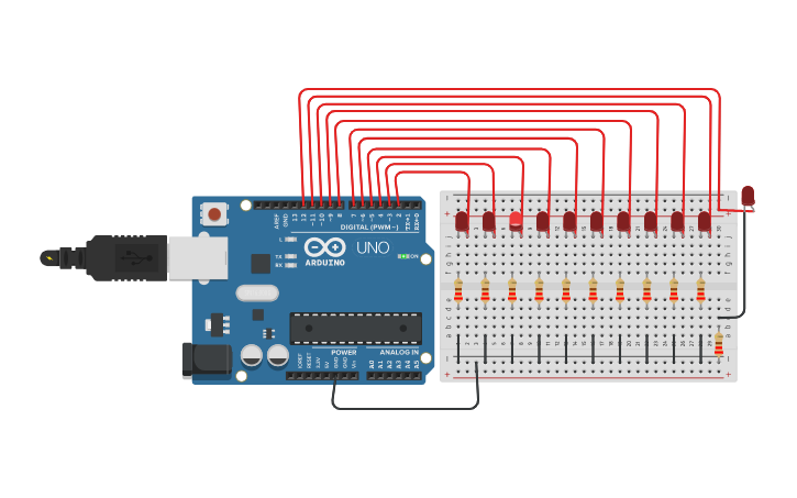 Circuit Design Activity No4 10 Led Blinking With Arduino Tinkercad 3807