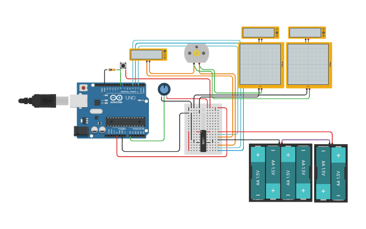 Circuit design pwm L293N V A - Tinkercad