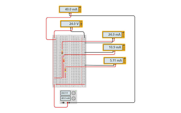 Circuit design 2B - V/It/Ir1/Ir2/Ir3 | Tinkercad