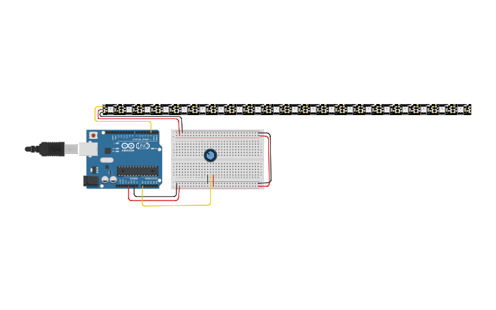 Circuit design PH-NeoLedstrip potentiometer - Tinkercad