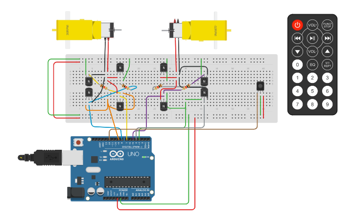 Circuit design H-Bridge - Tinkercad