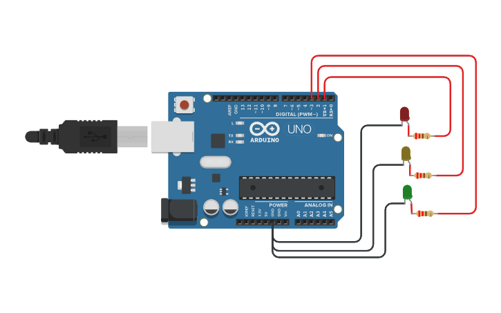 Circuit design Rangkaian Lampu Merah - Tinkercad Circuit design Rangkaian Lampu Merah - Tinkercad