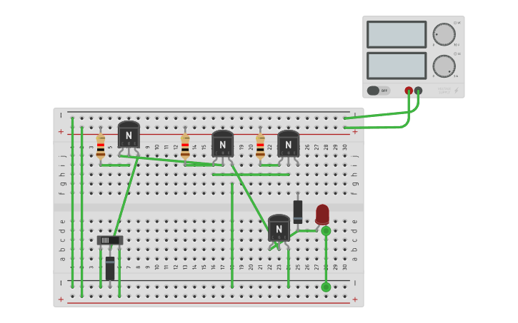 Circuit design TTL_NOT_587 - Tinkercad