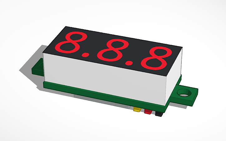 3D design 0.28 inch DC 0-100V 3-Wire Mini Gauge Voltage Meter LED ...
