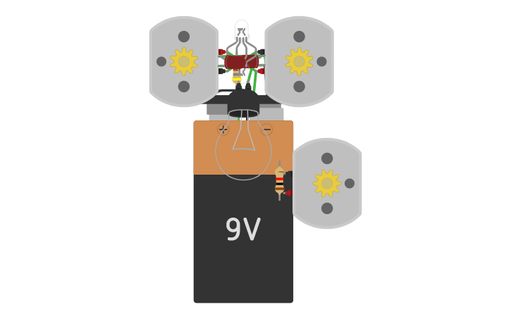 Circuit design led party - Tinkercad