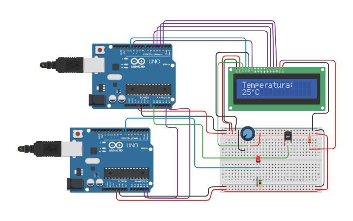 Circuit design Comunicação I2C | Tinkercad
