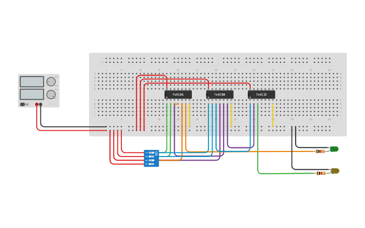 Circuit design Full adder - Tinkercad