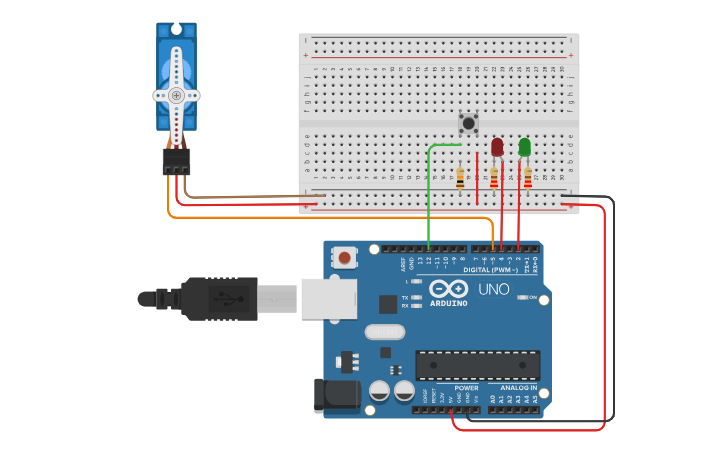 Circuit design Proyecto - Puerta automática | Tinkercad