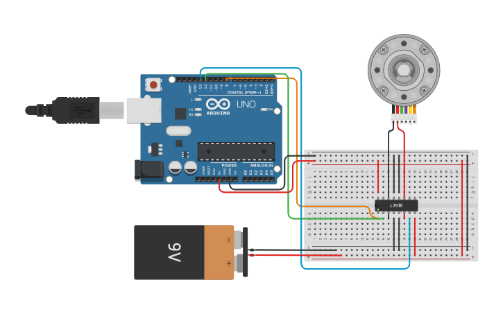 Circuit Design Moteur Courant Continu Tinkercad