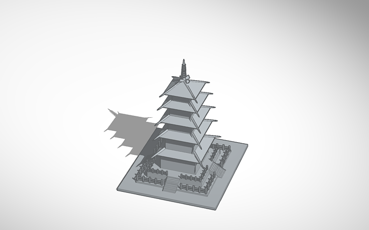 3D design Japanese Pagoda - Tinkercad