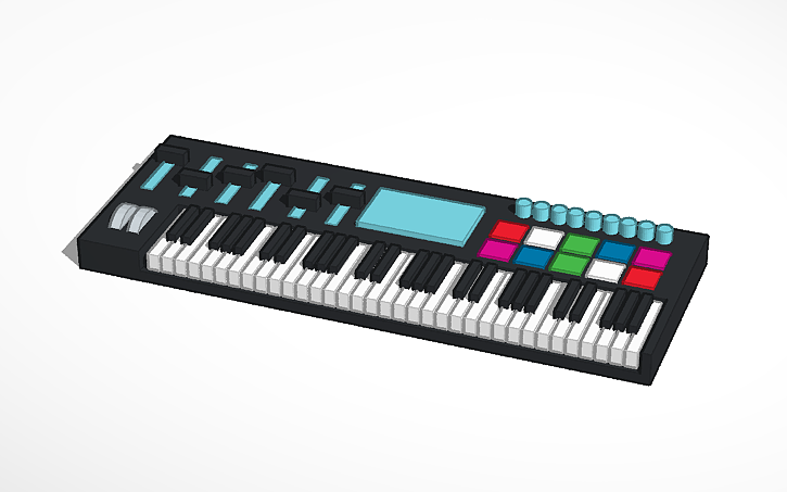 3D design midi keyboard/piano/synth/launchkey - Tinkercad
