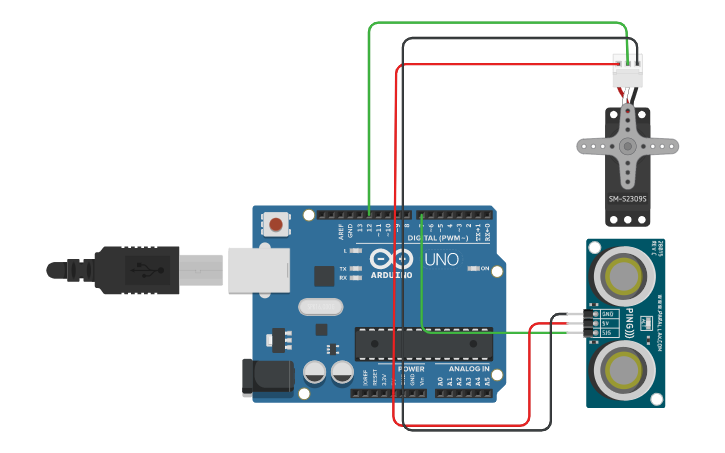 Circuit design Ejercicio ServoMotor 4 - Tinkercad