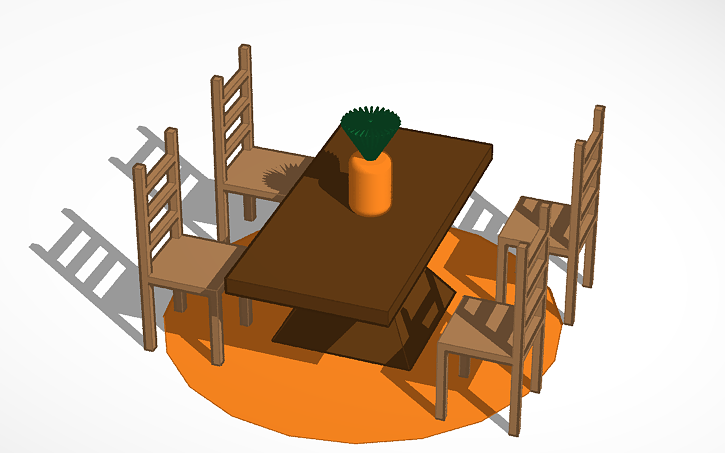 3D design Copy of table and chairs | Tinkercad