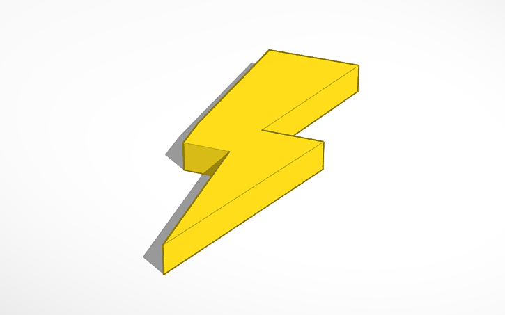 3D design Lightning Bolt - Tinkercad
