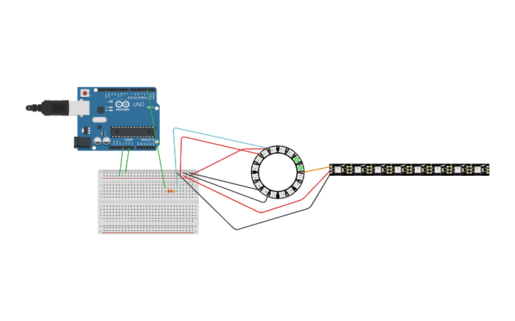 Circuit design Neopixel 1 - Tinkercad
