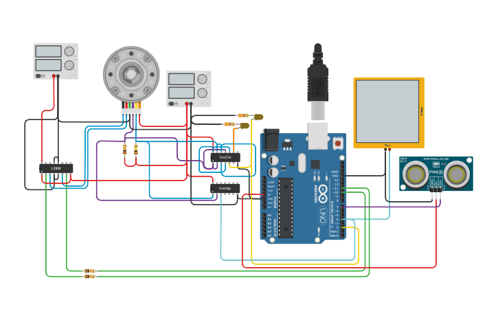 Circuit design Motor Control with H-Bridge - Tinkercad