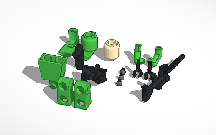 3D design lego MASTER CHEIF WITH ACCSESORYS - Tinkercad