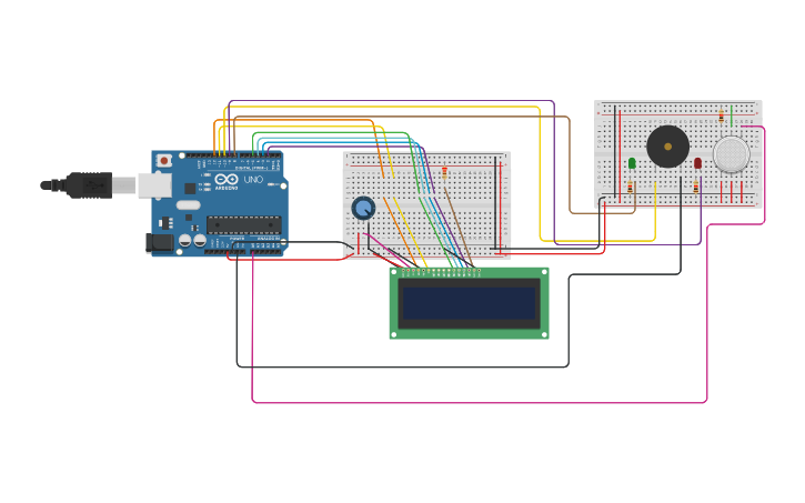 Circuit design gas sensor with lcd - Tinkercad