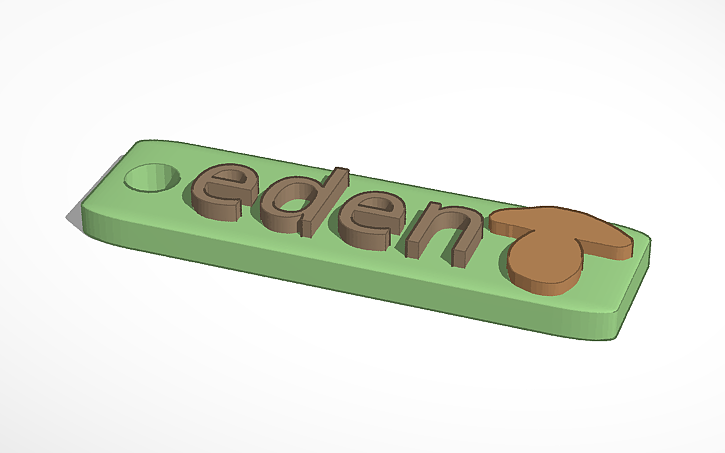 3D design edens name tag - Tinkercad