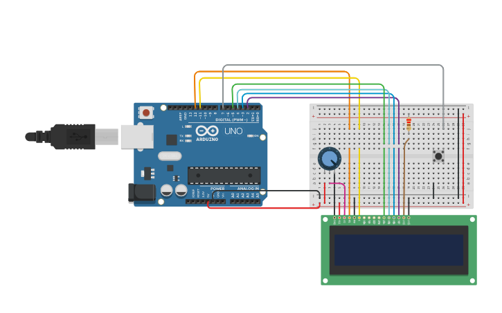 Circuit design LCD - Tinkercad