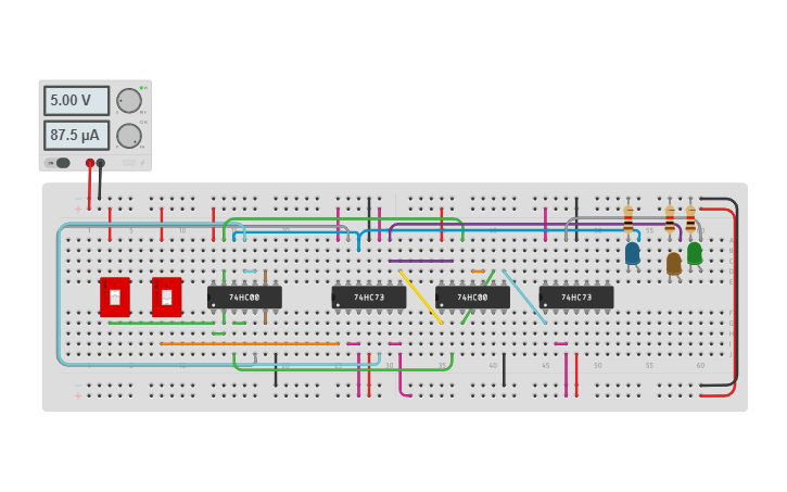 Circuit Design Asynchronous Up Down Counter Tinkercad