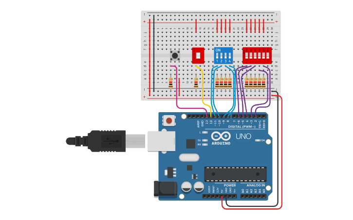 Circuit design RAM 32bits - Tinkercad