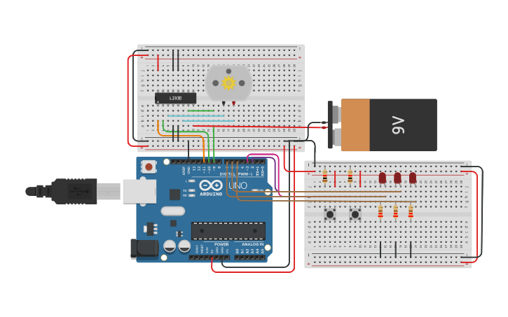 Circuit design Control de velocidad motor DC con indicadores LED ...