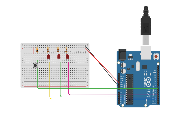 Circuit design unidad 3 practico 1 ejercicio 2 - Tinkercad