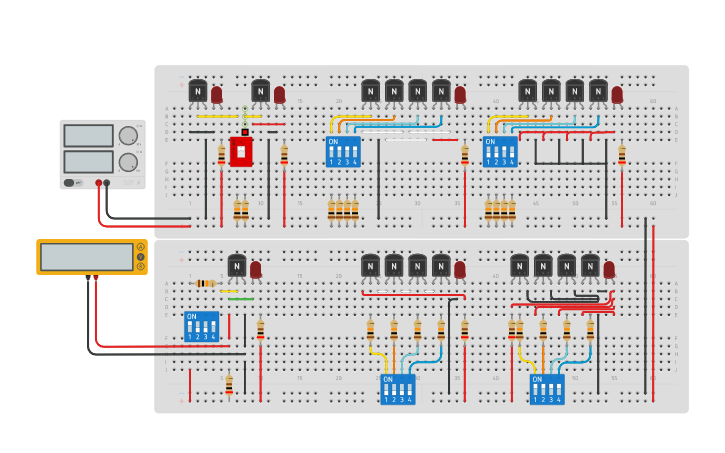 Circuit design Transistors as Gates | Tinkercad