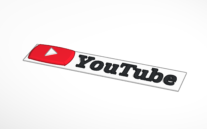 3D design YouTube logo - Tinkercad