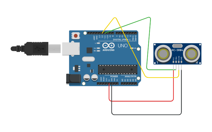 Circuit design Measure Distance using Ultrasonic Sensor - Tinkercad Circuit design Measure Distance using Ultrasonic Sensor - Tinkercad