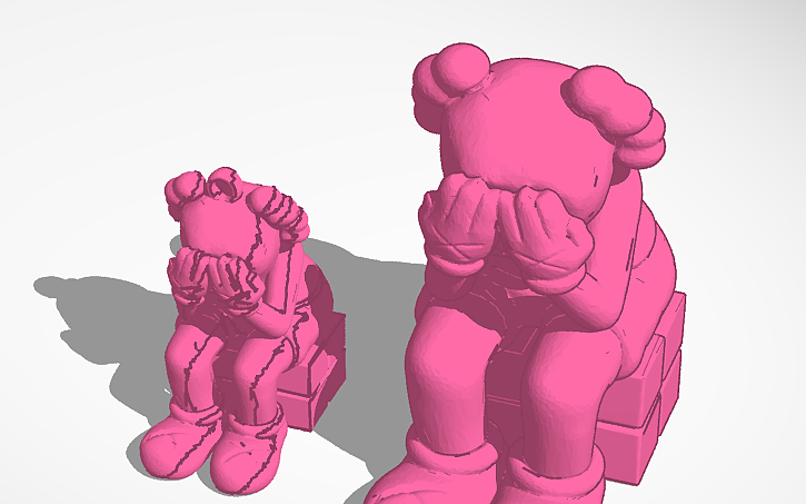 3D design sitting kaws - Tinkercad