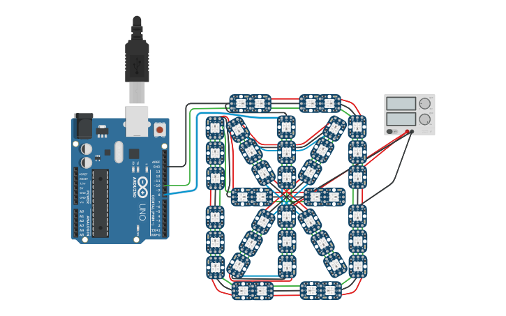 Circuit design NEO PIXEL - AFFICHEUR | Tinkercad