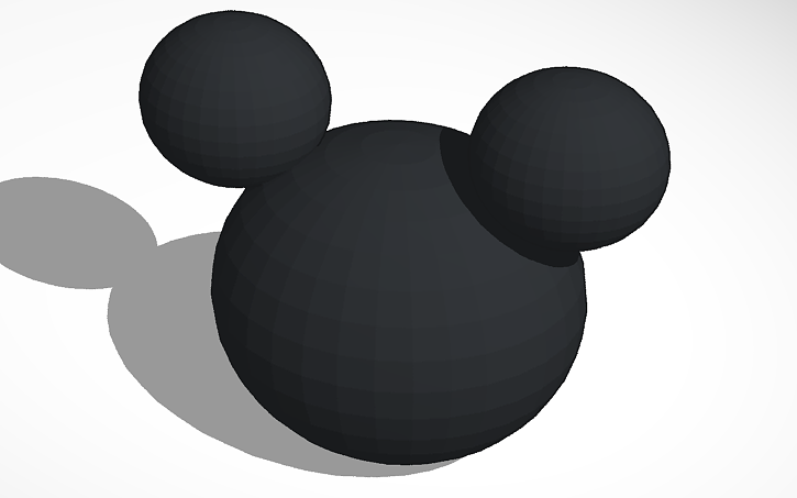 3D design mickey mouse logo - Tinkercad