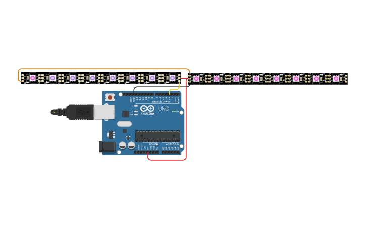 Circuit design 2 NeoPixel Strip | Tinkercad