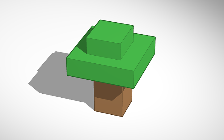 3D design arbol minecraft - Tinkercad