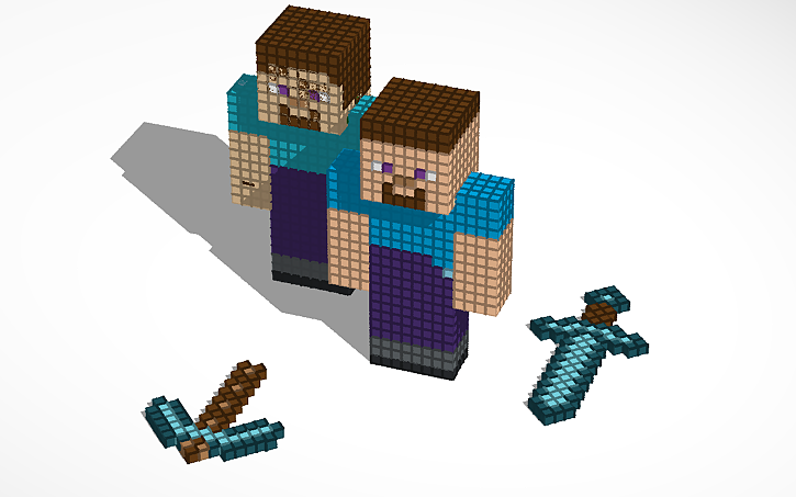 3D design Minecraft Steve 5x5 nudge tutorial | Tinkercad
