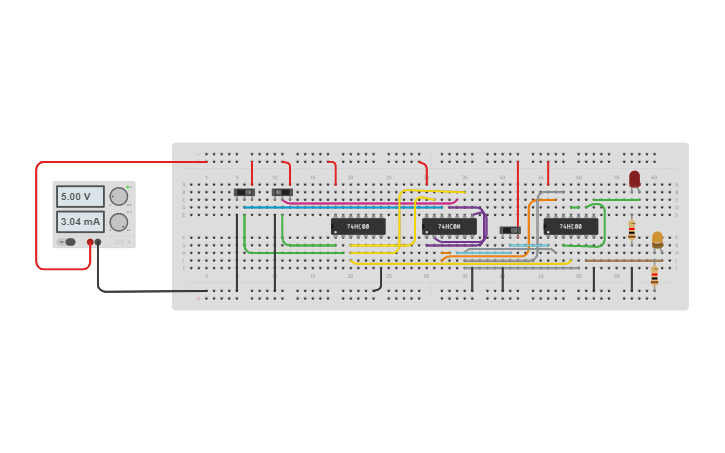Circuit design FULL ADDER USING NAND GATE - Tinkercad Circuit design FULL ADDER USING NAND GATE - Tinkercad