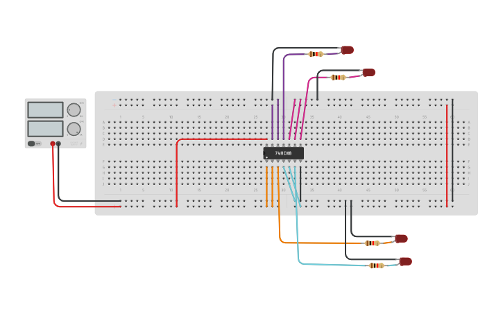 Circuit design AND Gate - Tinkercad