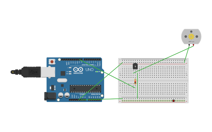 Circuit design DC Motor 3 | Tinkercad
