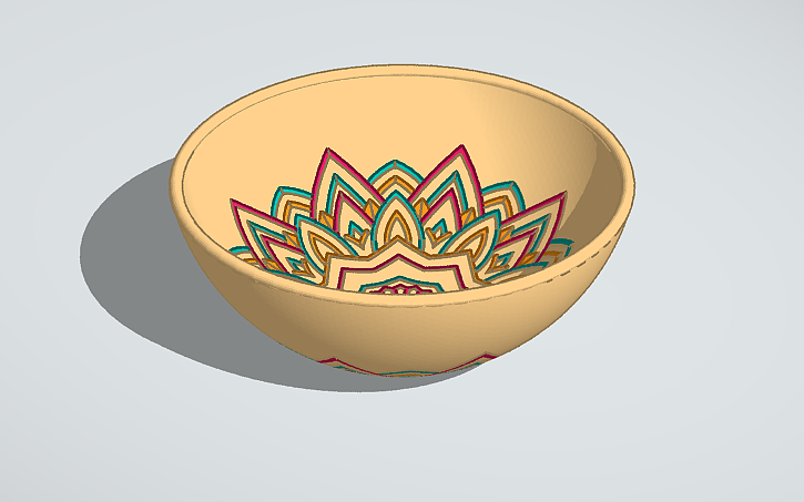 3D design Mandala Bowl - Tinkercad