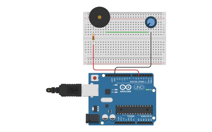 Circuit design Mario theme - Tinkercad