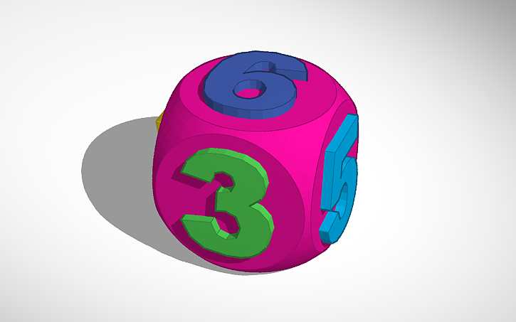 3D design Colorful Die | Tinkercad