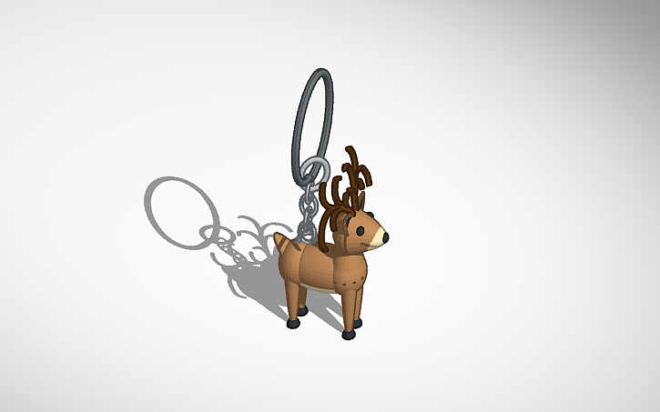 3D design Reindeer Keychain (For all wildlife lovers) - Tinkercad