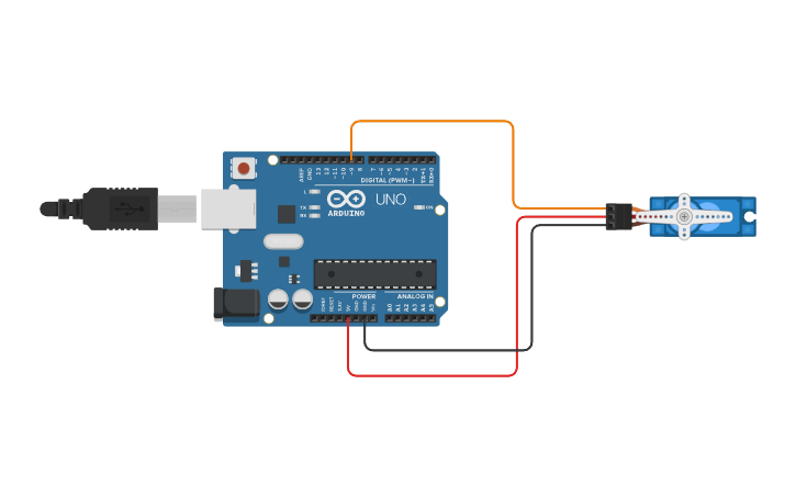 Circuit design motor servo arduino - Tinkercad